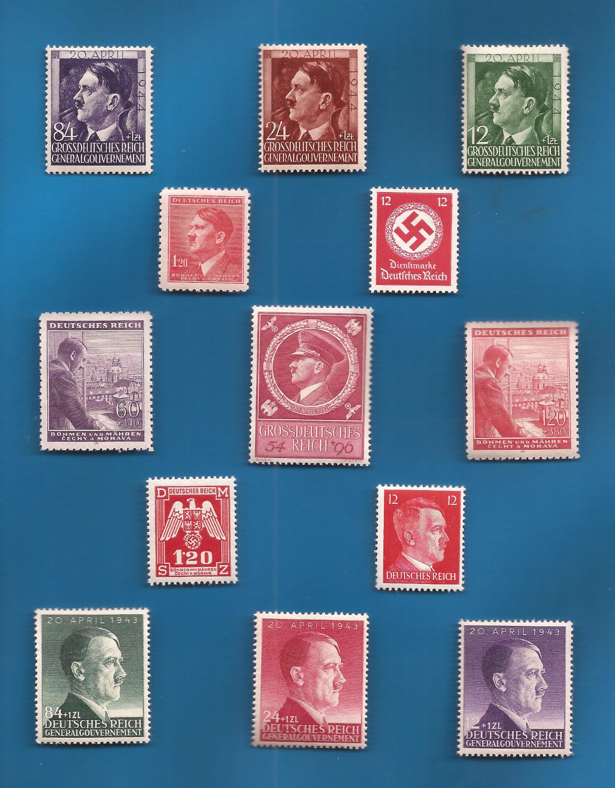 NAZI GERMANY GG + B&M Third 3rd Reich WW2 Hitler + Swastika postage ...