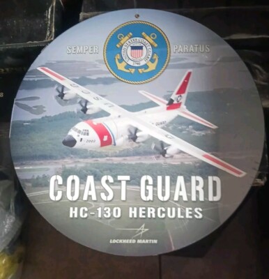 United States Coast Guard 1790 HC-130 Hercules 14" Diameter Metal Plate ...