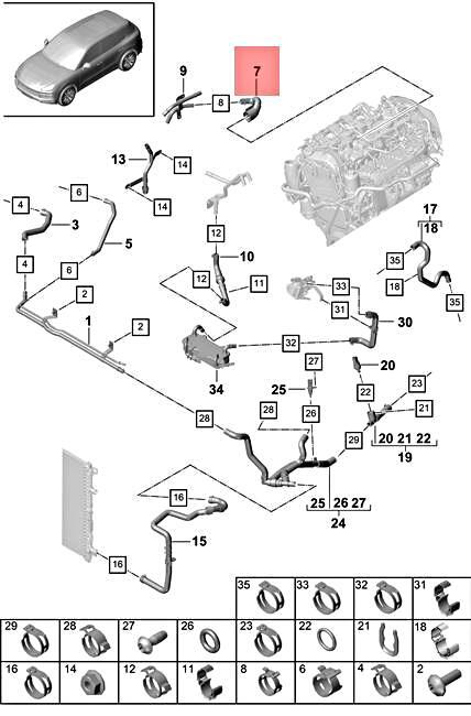 Genuine PORSCHE Cayenne 9YA Coolant Hose PAB819337 | eBay