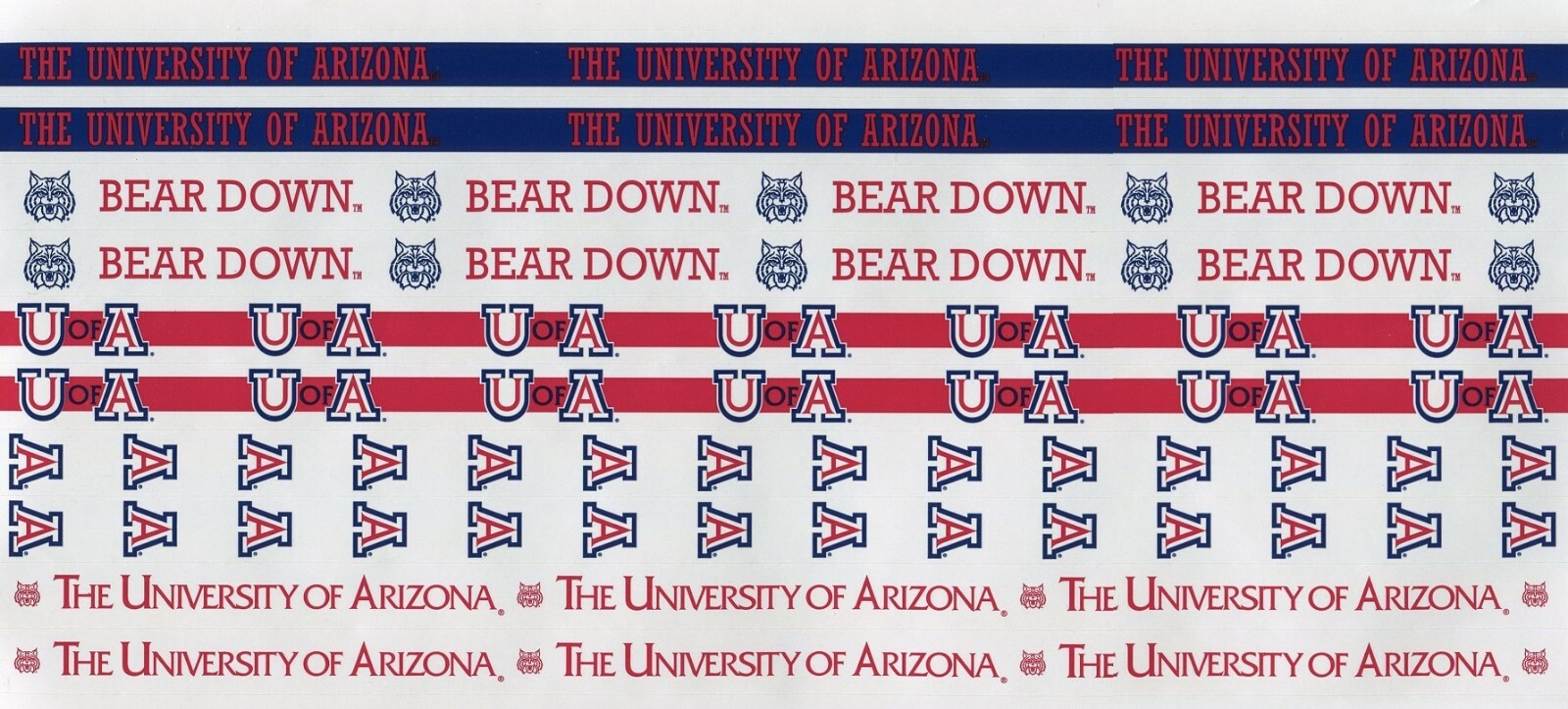 University of Arizona Wildcats NCAA Border Scrapbook Stickers 12" | eBay