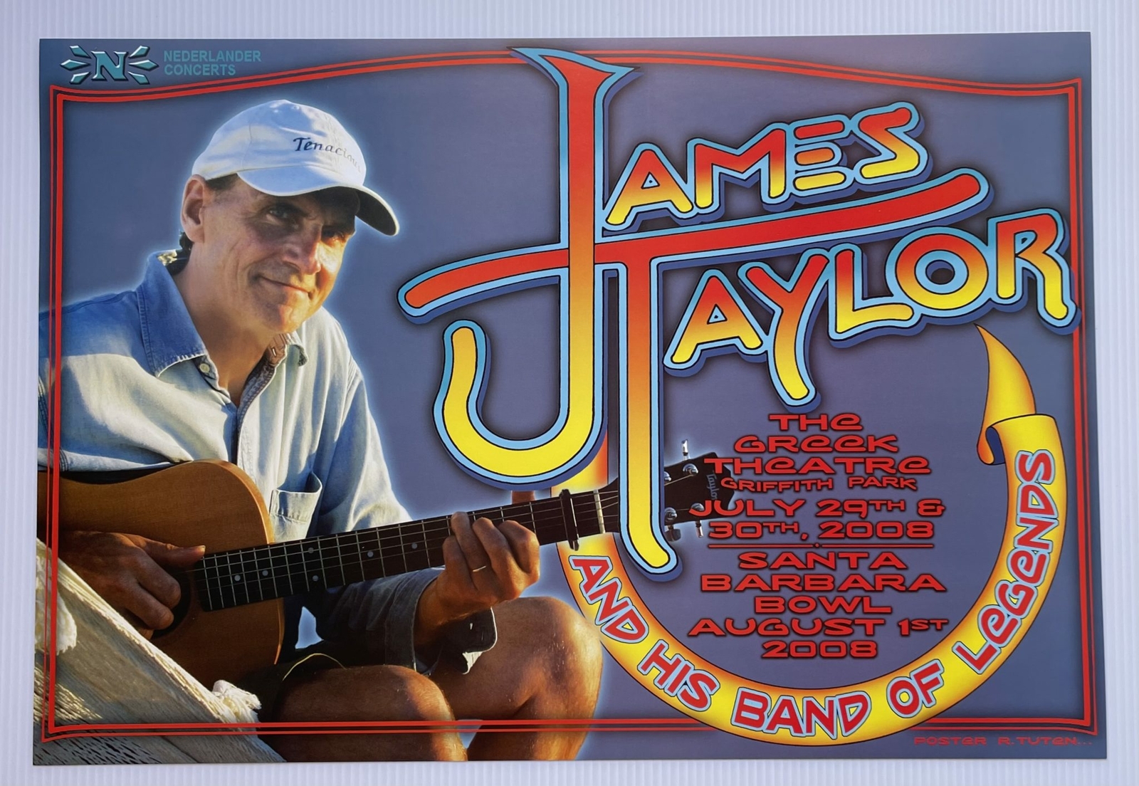 James Taylor Concert Poster 2008 Randy Tuten | eBay