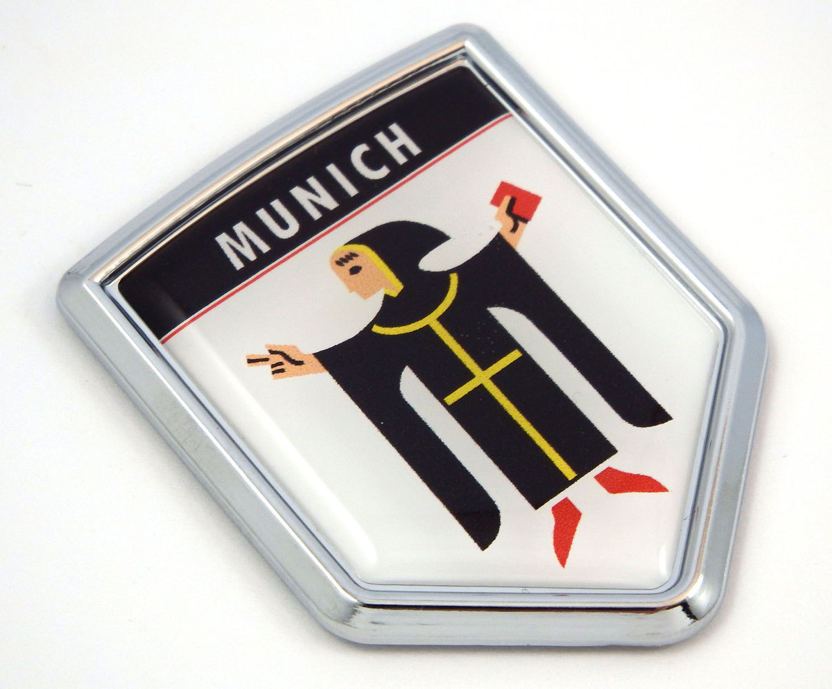 Munich Flag Car Chrome Emblem Sticker German city Deutschland | eBay