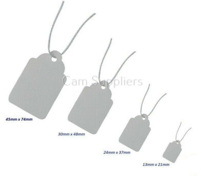 SMALL MEDIUM LARGE WHITE TAGS STRING Craft Gift Present Tags Labels ...