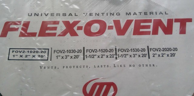 2 Pack Flex-O-Vent 1"x2"x20' Universal Venting Material FOV2-1020-20 ...