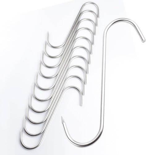 10" Meat Hooks,8Mm Heavy Duty S-Hooks Stainless Steel Meat Processing ...