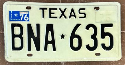 Texas 1976 License Plate # BNA-635 | eBay