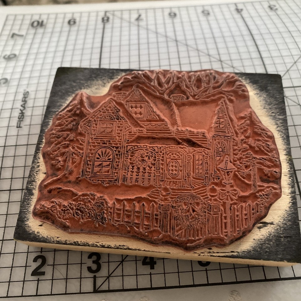 PSX Christmas Winter Holiday House Cottage K347 Rubber Stamp Snow ...