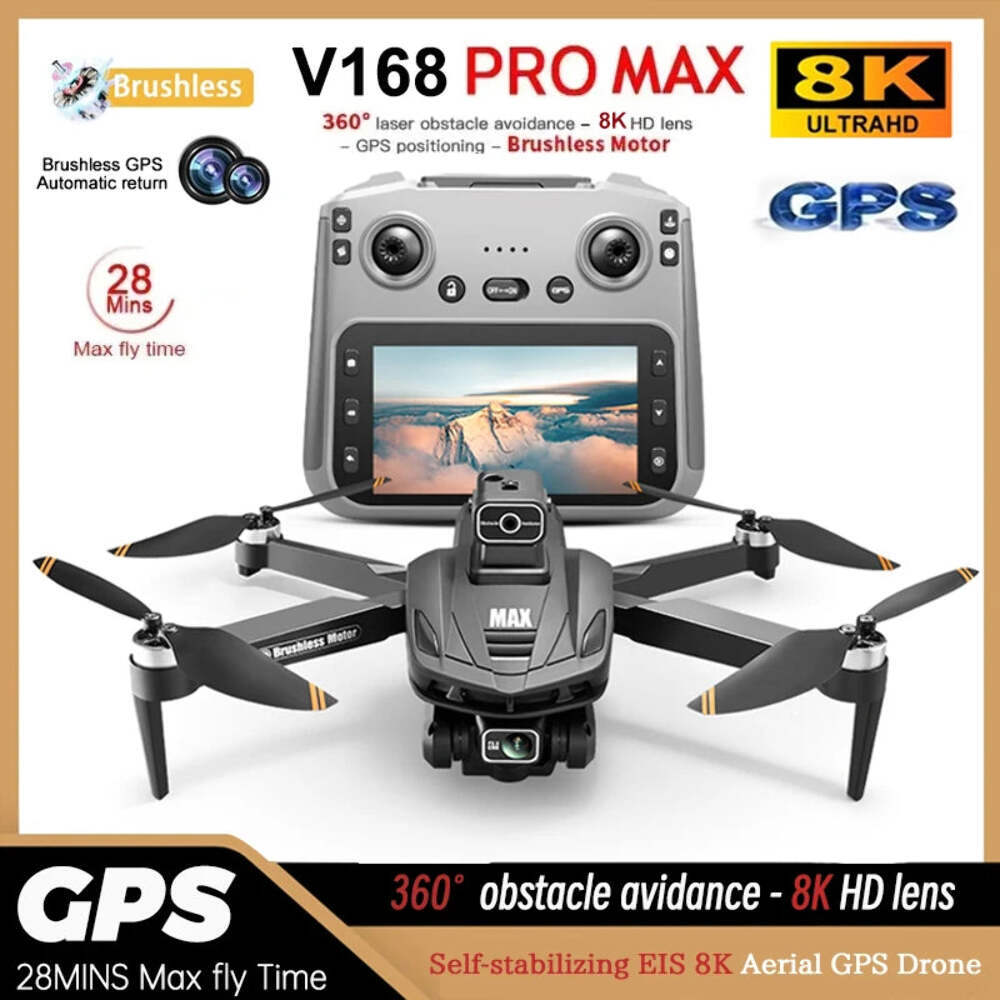 Drone V168 MAX 2025 New + Screen Remote 5G Transmission GPS 8K Pro ...