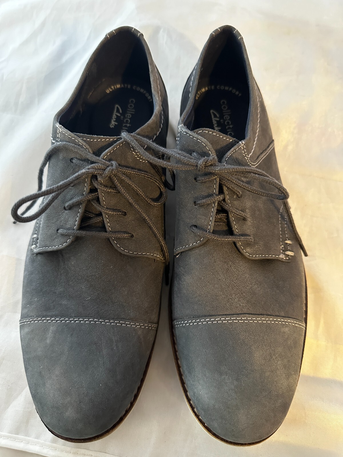 Clarks Men's Raharto Plain Oxford, Navy Leather, Size Men 7 M NEW | eBay