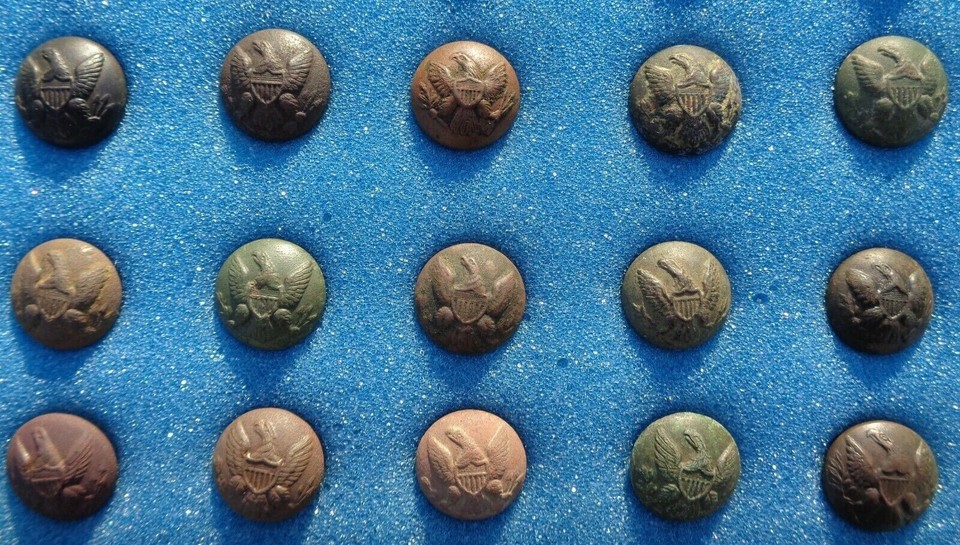 Antique Civil War Relic Eagle Shield Button Free Button Display Atlanta ...