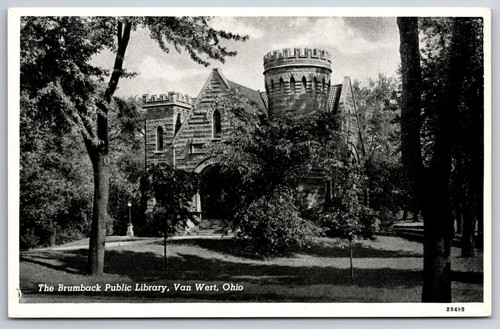Van Wert Ohio~Brumback Public Library~1942 Linen Postcard | eBay