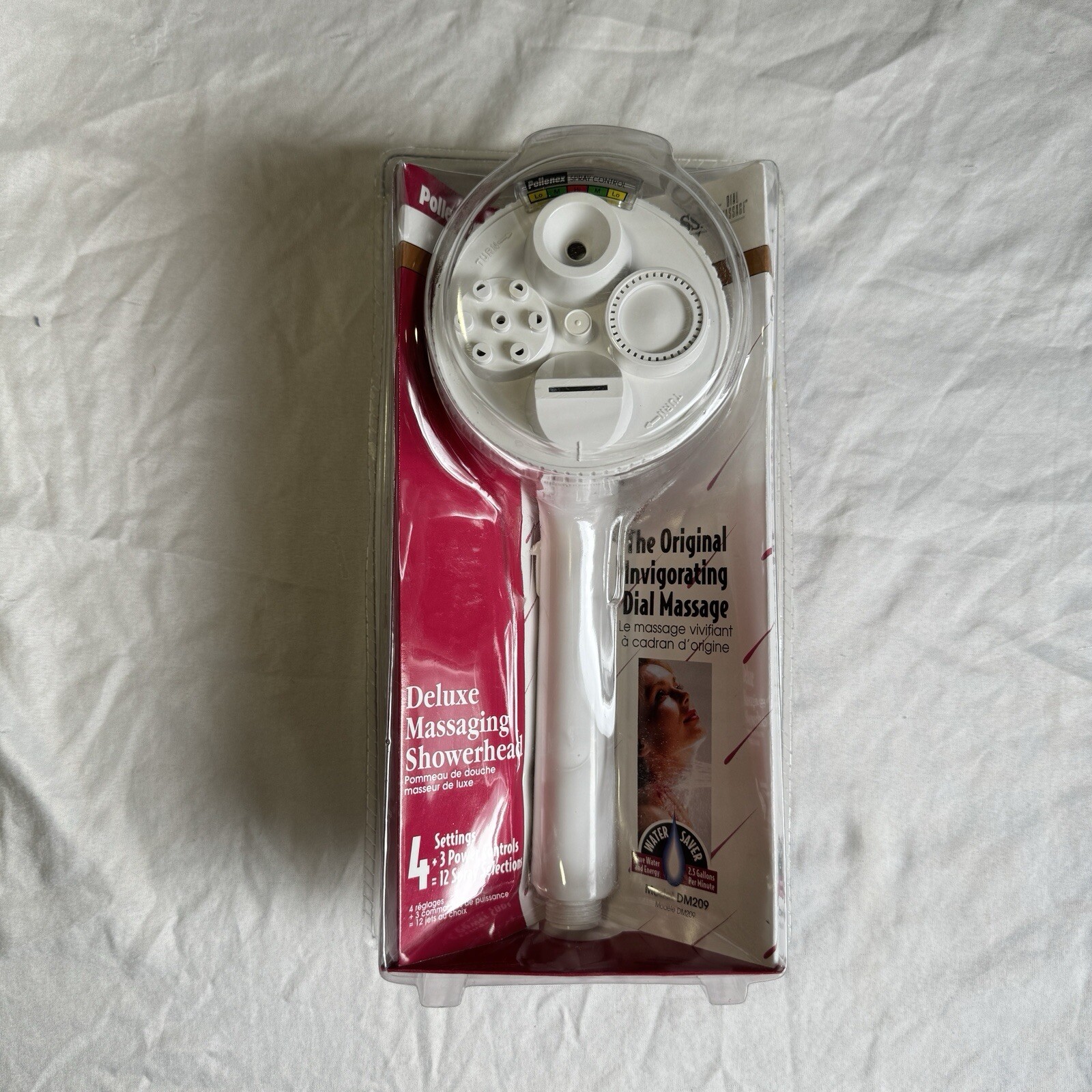 Pollenex Dial Massage Massaging Shower head 4 White Plastic Vintage NOS ...