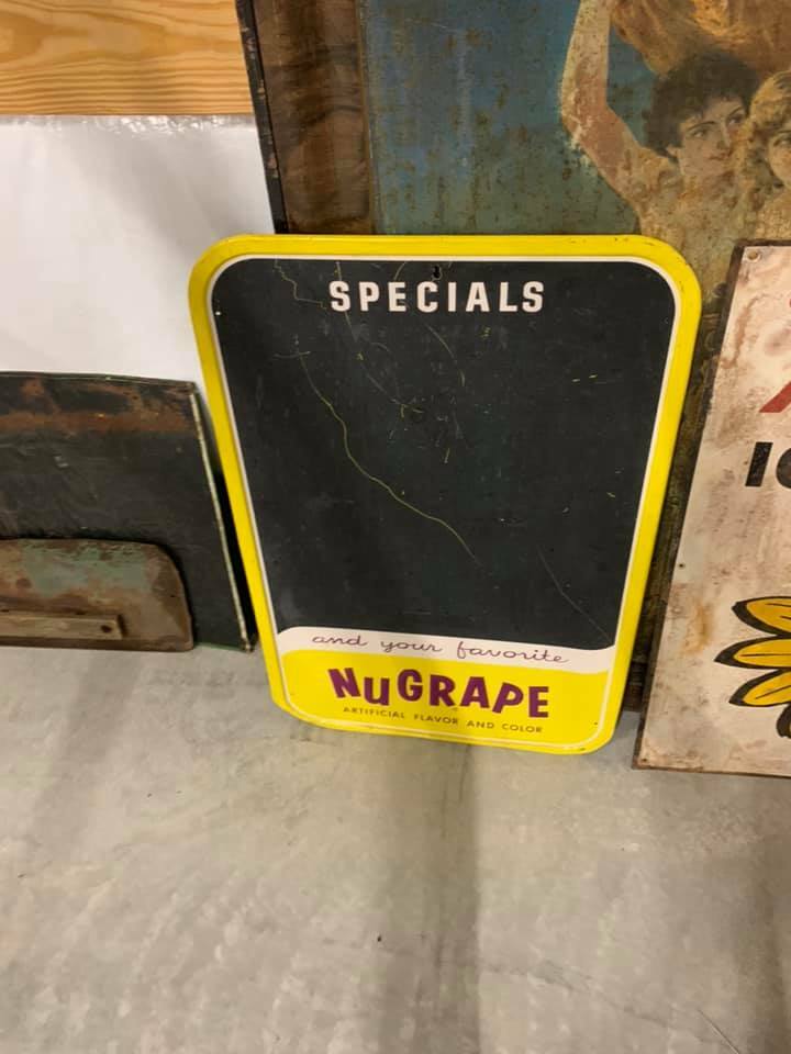 RARE Vintage NuGrape Metal Menu Chalk Board Sign SODA COLA GAS OIL ...