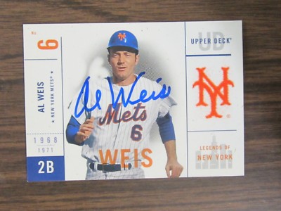 2001 UD Legends of New York # 65 AL WEIS Autographed / Signed card New ...