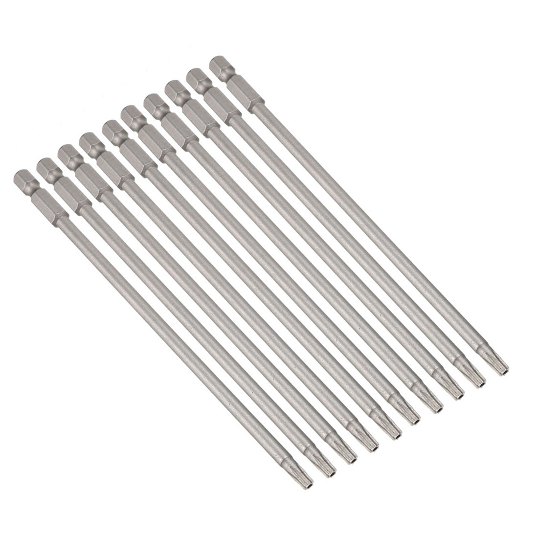 10 Pcs 1/4" Hex Shank T20 Magnetic Torx Screwdriver Bits 150mm Length ...