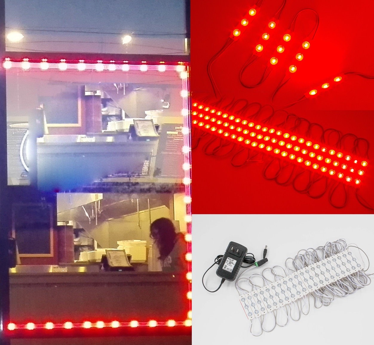 40ft Red STOREFRONT window LED LIGHT 5630 MODULE + UL Listed POWER | eBay