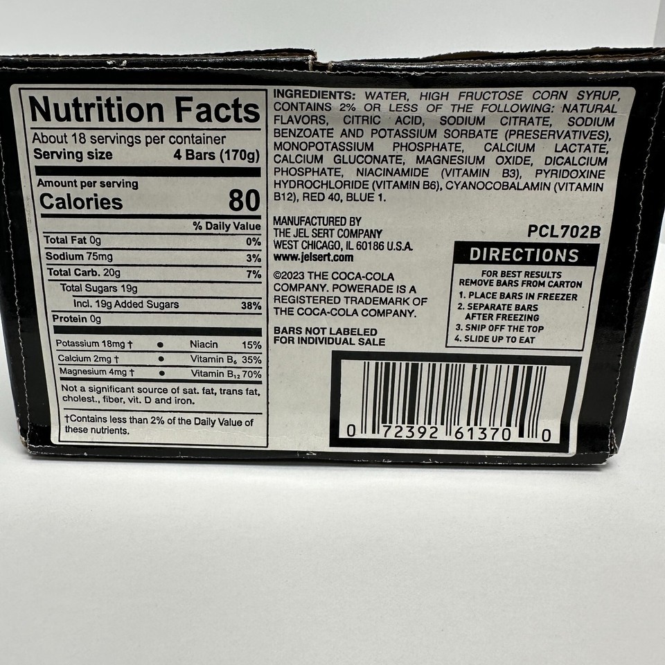 Powerade Sport Freezer Bars Popsicle Ice Pop 70 Count Electrolytes | eBay