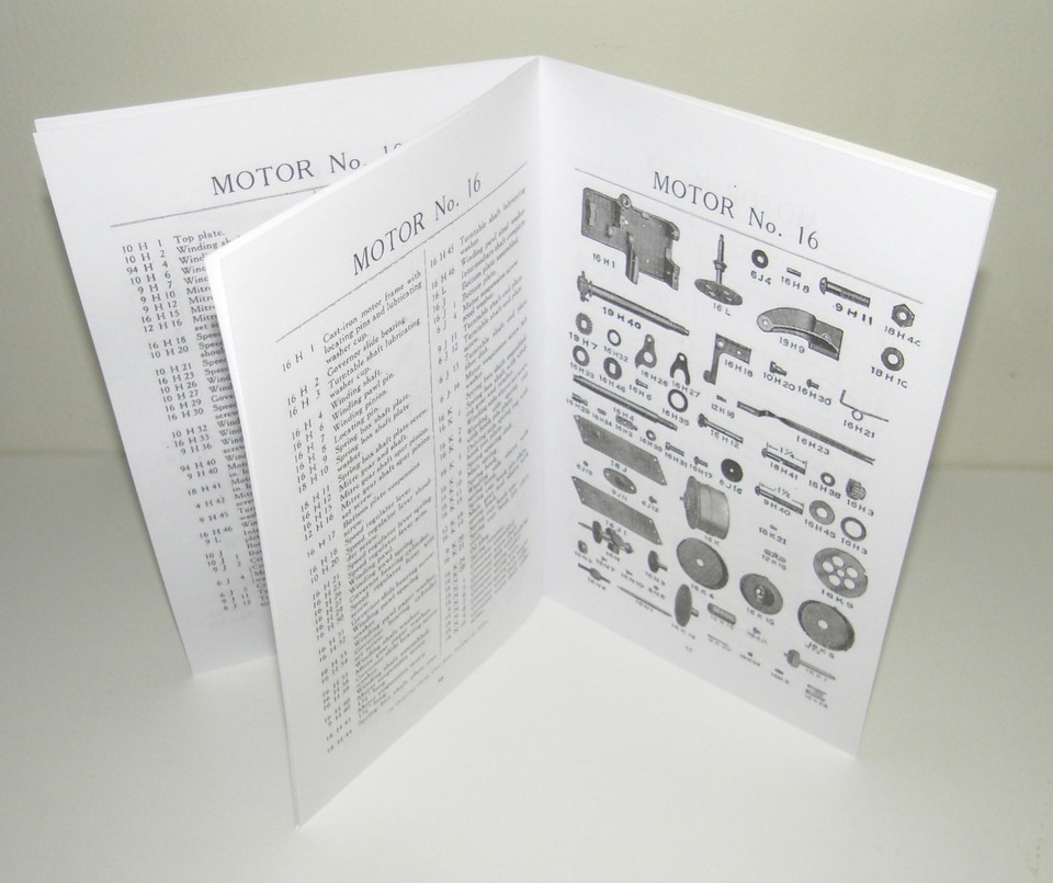 Pathe Phonograph Gramophone Motors Parts & Adjusting Instruction Manual ...