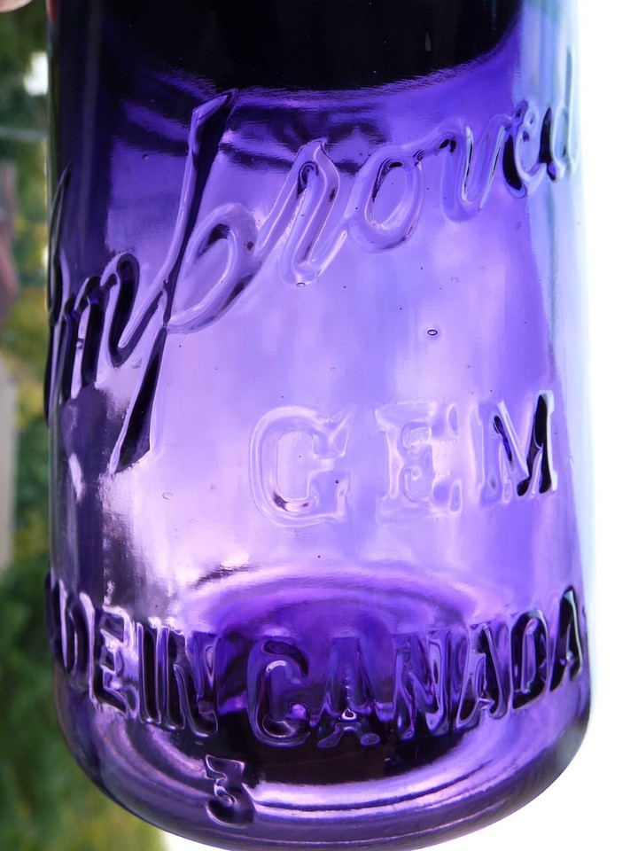 Rare Canadian pint size 'Improved GEM' deep purple fruit jar | eBay