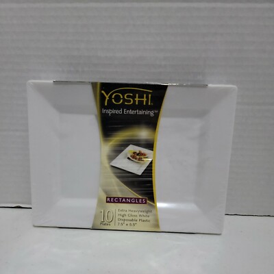 EMI Yoshi Extra Heavyweight Gloss White Disposable Plastic Rectangle ...