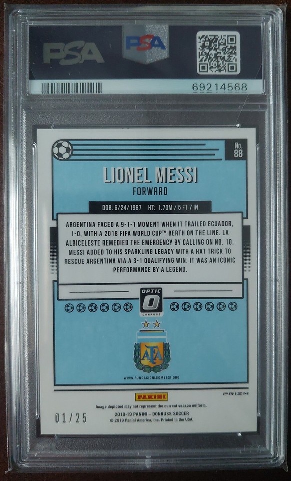2018 Panini Donruss Optic Black Velocity #88 Lionel Messi /25 PSA 8 | eBay