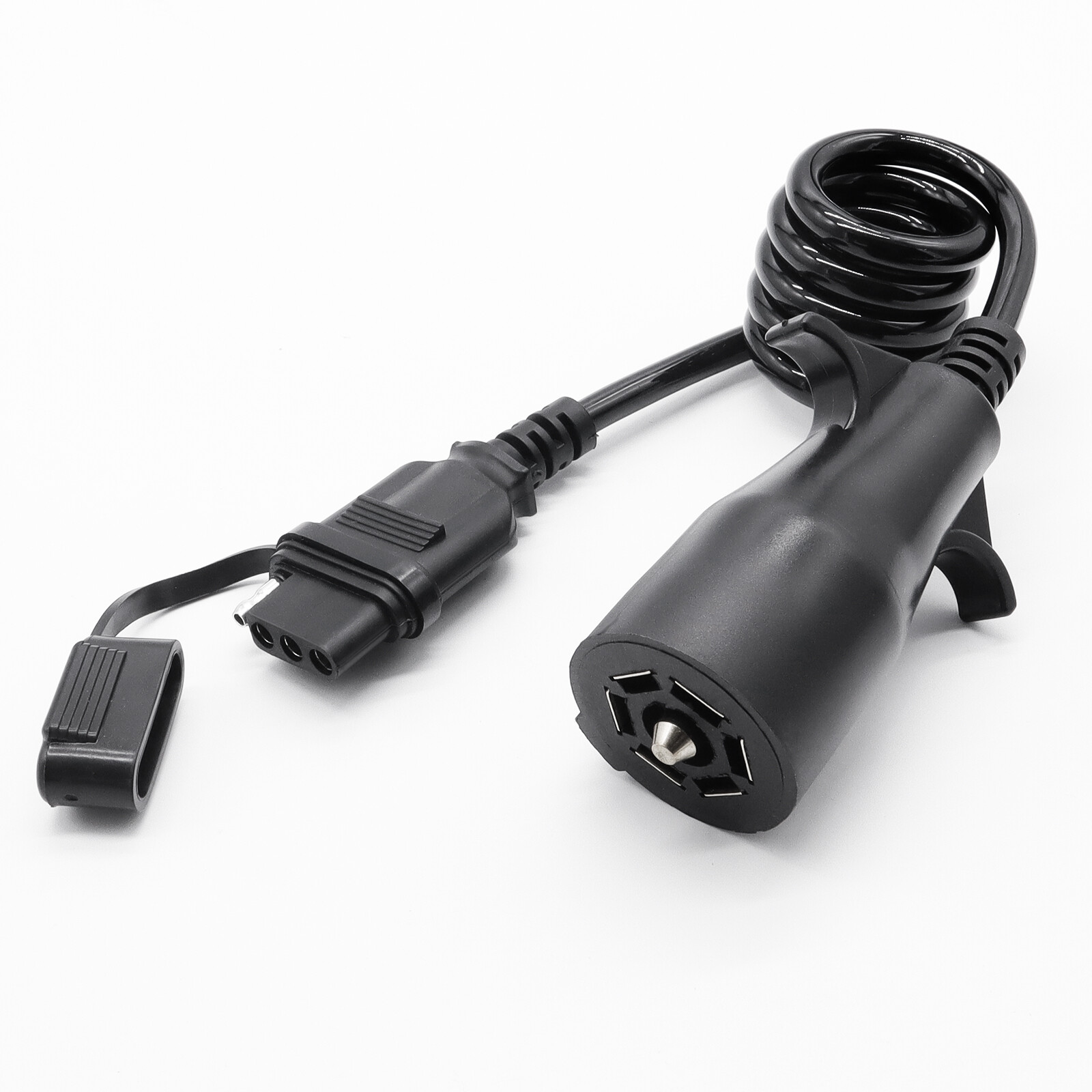 7 Way Round to 4 Way Flat Adapter Wiring Trailer Connector Plug Socket ...