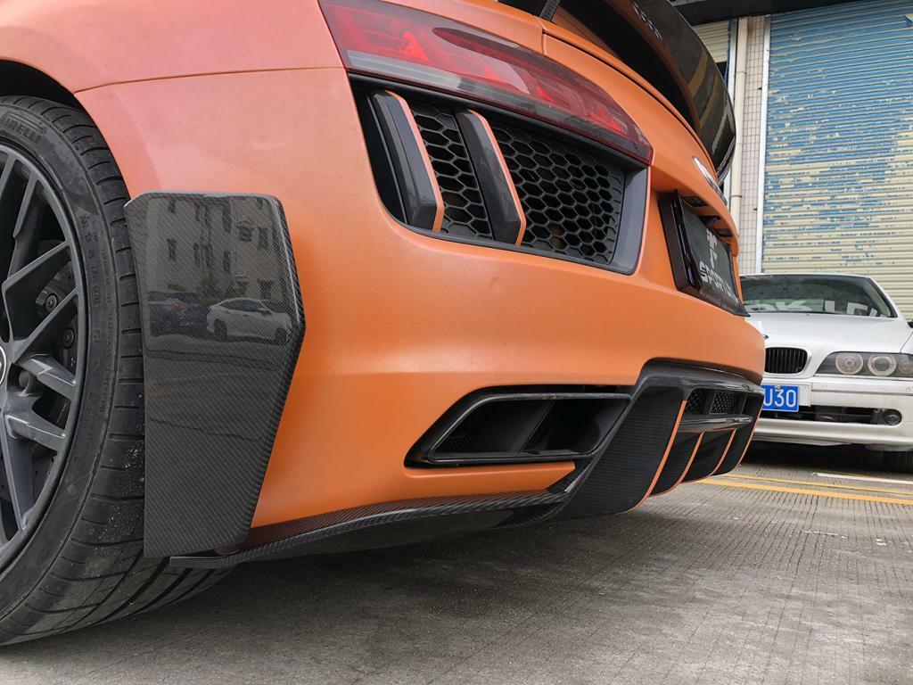 For Audi R8 2-Door 2016-2018 Carbon Fiber Rear Bumper Air Vent Grill ...