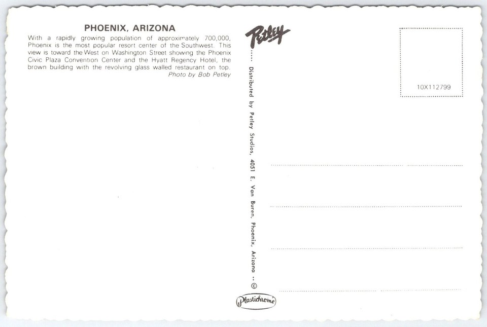 Vintage Phoenix Arizona Downtown Skyline Postcard by Petley Studios | eBay