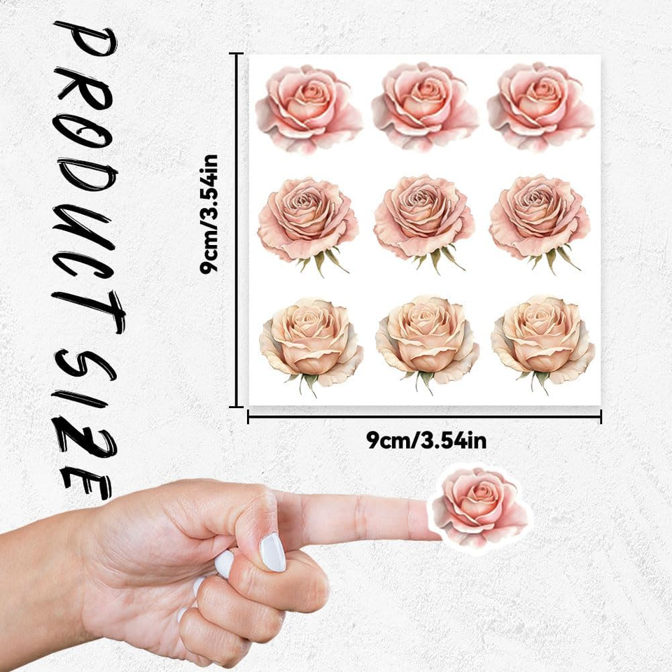180Pcs Pink Rose Stickers 1 Inch Self-Adhesive Paper Decorative ...