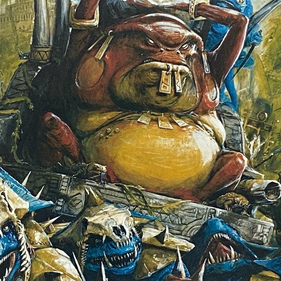 SLANN FRAMED ART LIZARDMEN SERAPHON LORD KROAK WARHAMMER AGE OF SIGMAR ...