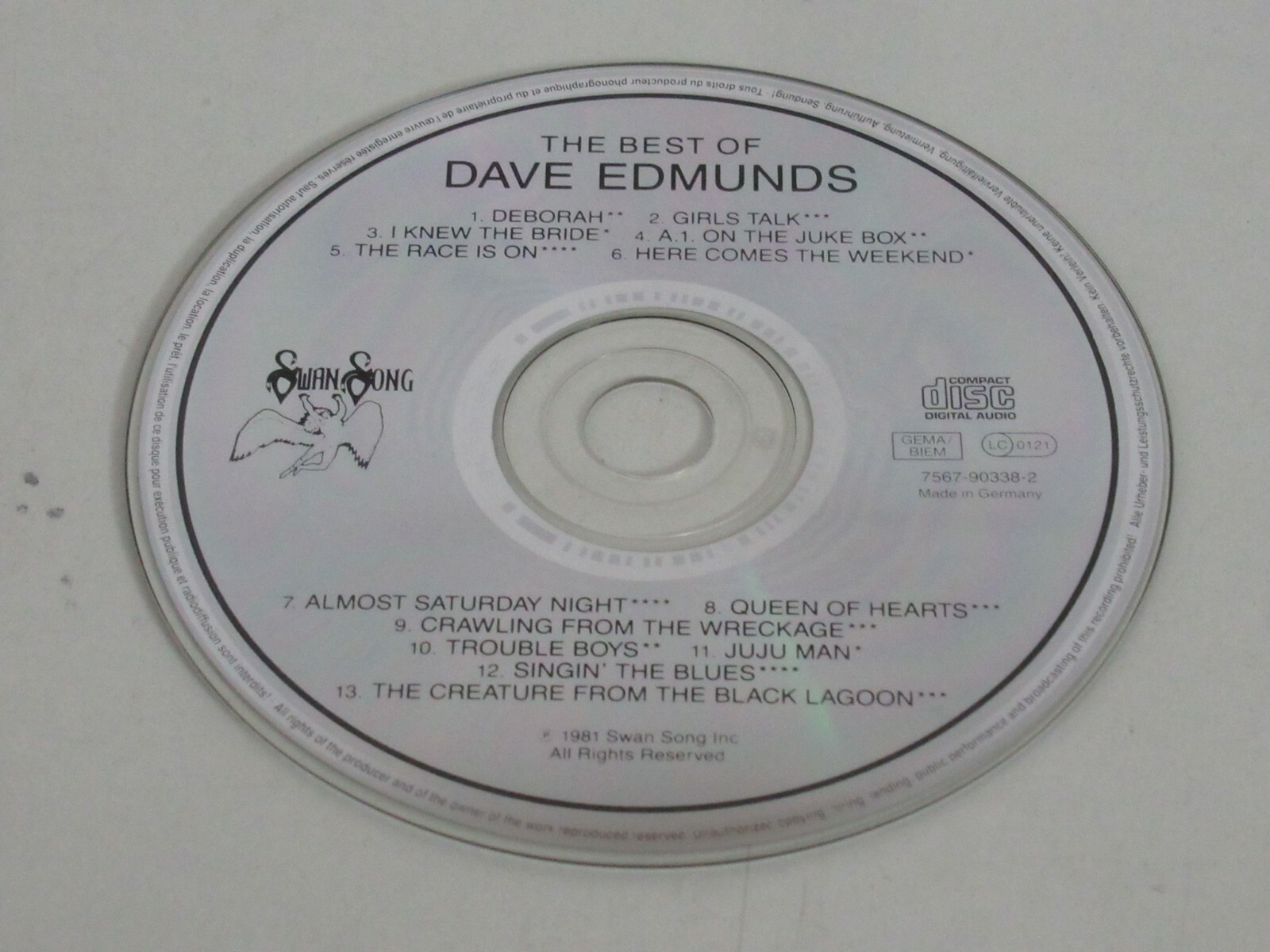 Dave Edmunds ‎– The Best Of Dave Edmunds / Swan Song ‎– 8510-2 CD ALBUM | eBay.de
