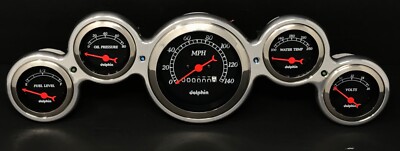 5 Gauge Hot Rod Street Rod Dash Panel Universal Mechanical Black | eBay