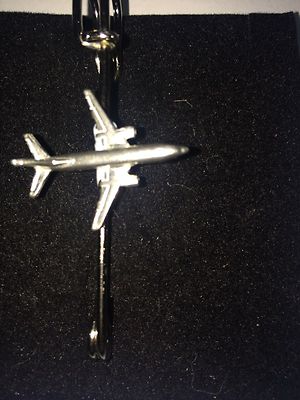 Boeing 737-300 C66 Aircraft Jet On Scarf, Brooch, Kilt Pin Pewter 3" 7. ...