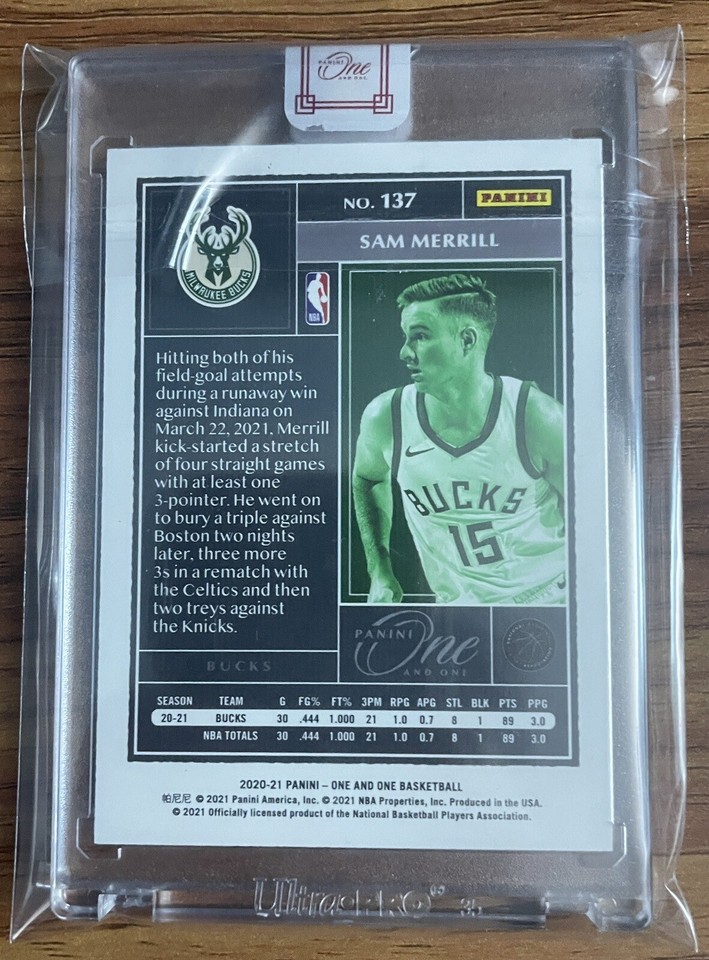 2020 Panini One And One Basketball Sam Merrill Rookie Gold /10 #137 | eBay