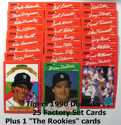 DETROIT TIGERS (1) 1990 Donruss 26 Card Team Set from Factory & Rookie ...
