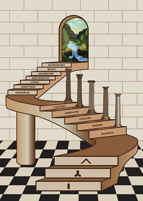 FELLOWCRAFT MASON- 2ND DEGREE - STAIRCASE TRACING BOARD / LECTURE PROP ...