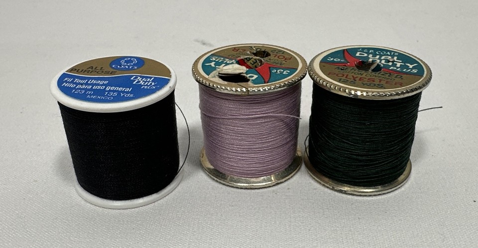 J.P. Coats Thread Spools Dual Duty Plus Cotton Covered Polyester Lot 15 ...