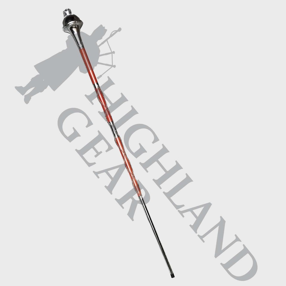 Drum Major Mace Stave & Stick - 4 Parts Chrome Plated Crown Head | eBay