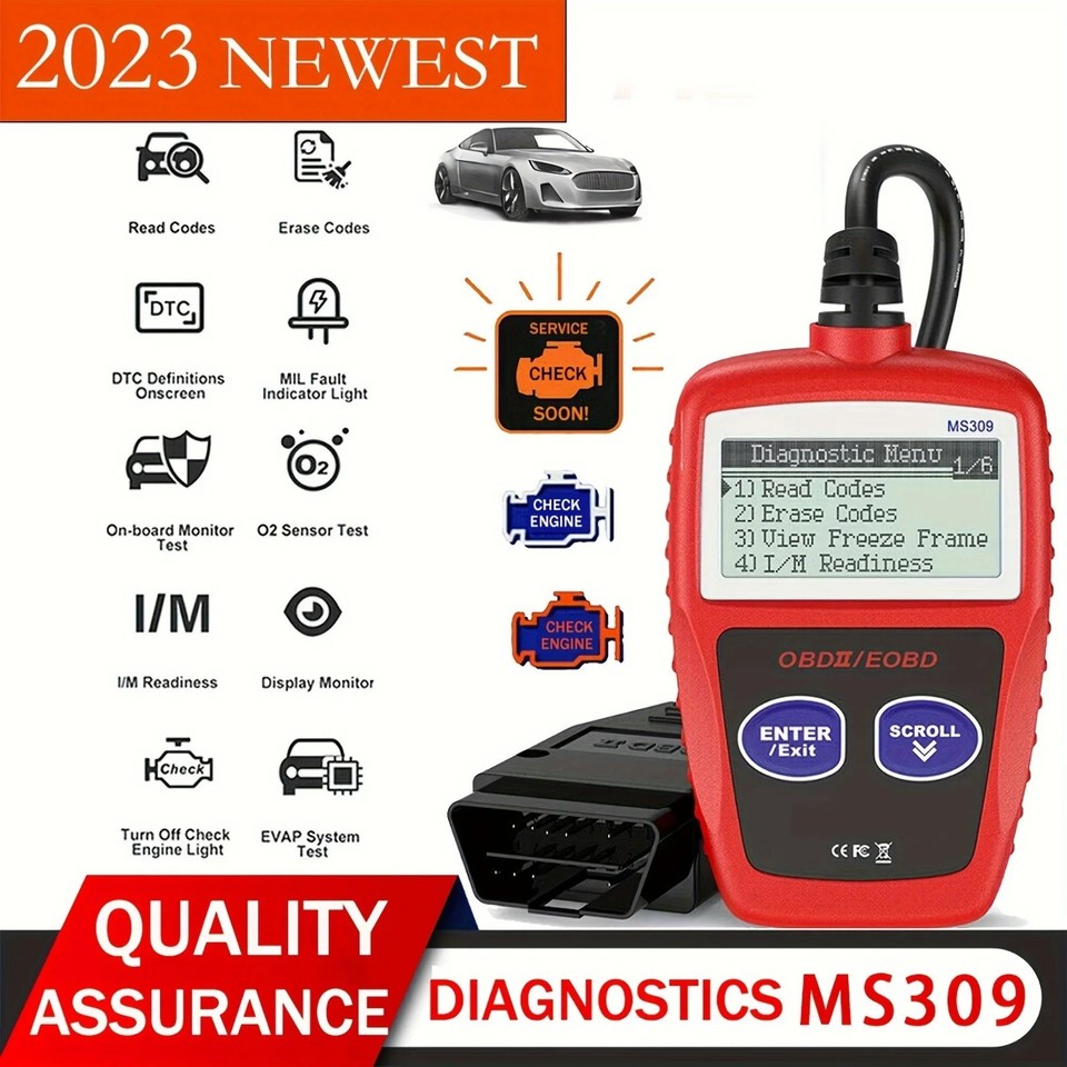 Car Fault Code Reader Engine Diagnostic Scanner Reset Tools OBD2 OBDII ...