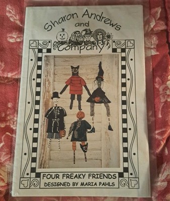 Four Freaky Friends Halloween Decor Primitive Folk Art Dolls Ornaments ...