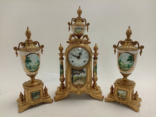 RARE Vintage Imperial Italian Mantel Hand Painted Clock Set - Made in ...