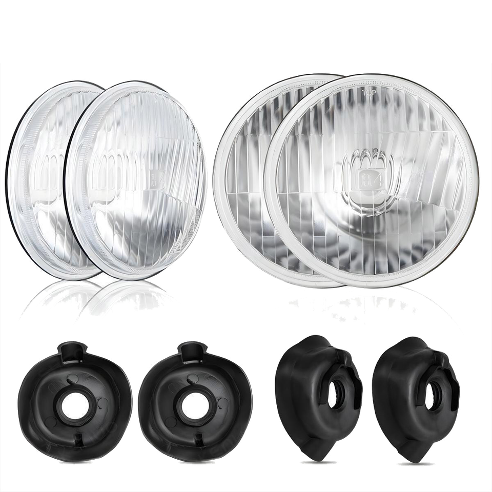4pcs 5.75" 5-3/4" Round LED Headlights Chrome for Toyota Corolla Corona ...