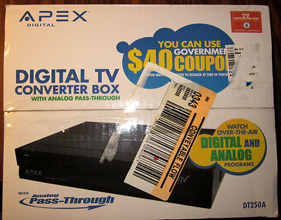 APEX DIGITAL TV CONVERTER BOX REMOTE DT250 NIB FREE SHIP Factory Sealed ...
