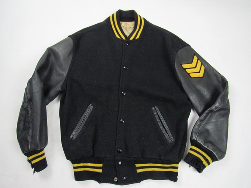 Vtg 1950s University of Iowa Colors Leather Wool Varsity Letterman ...