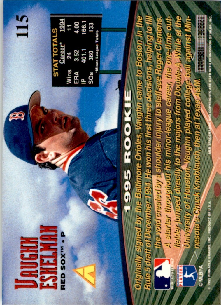 1995 Pinnacle Zenith Vaughn Eshelman . Boston Red Sox #115 | eBay
