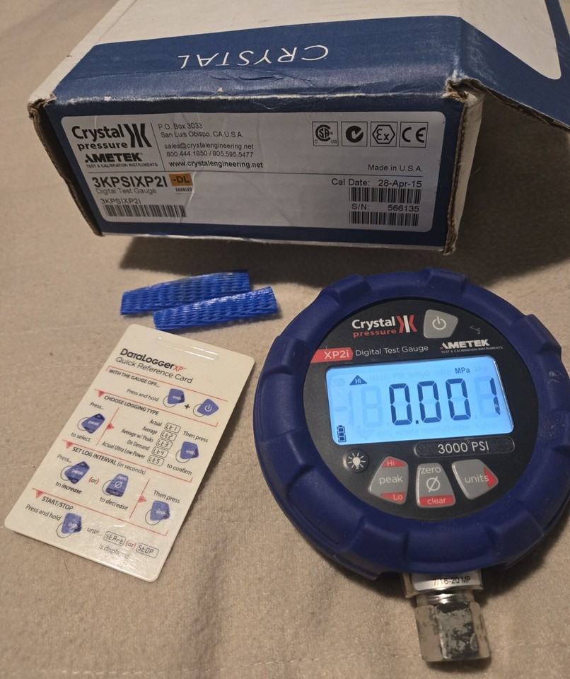 AMETEK Crystal XP2i Digital Pressure Gauge w/ DataLogging 3,000 psi ...
