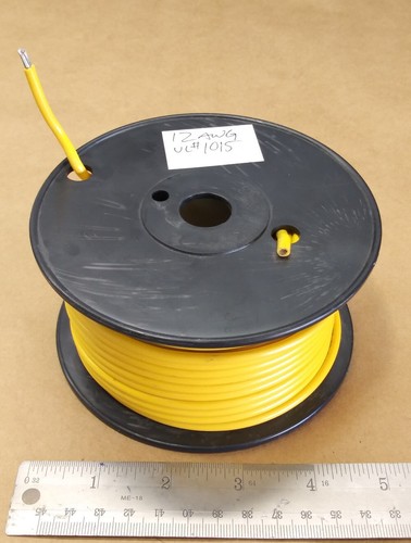 Est.75 FT UL1015 / 1230 (12Awg) Yellow Cable Wire Stranded 600V AWM MTW ...