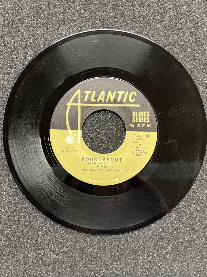 45 rpm Vintage 7” Vinyl Single Hit Record YES Roundabout Long Distance ...