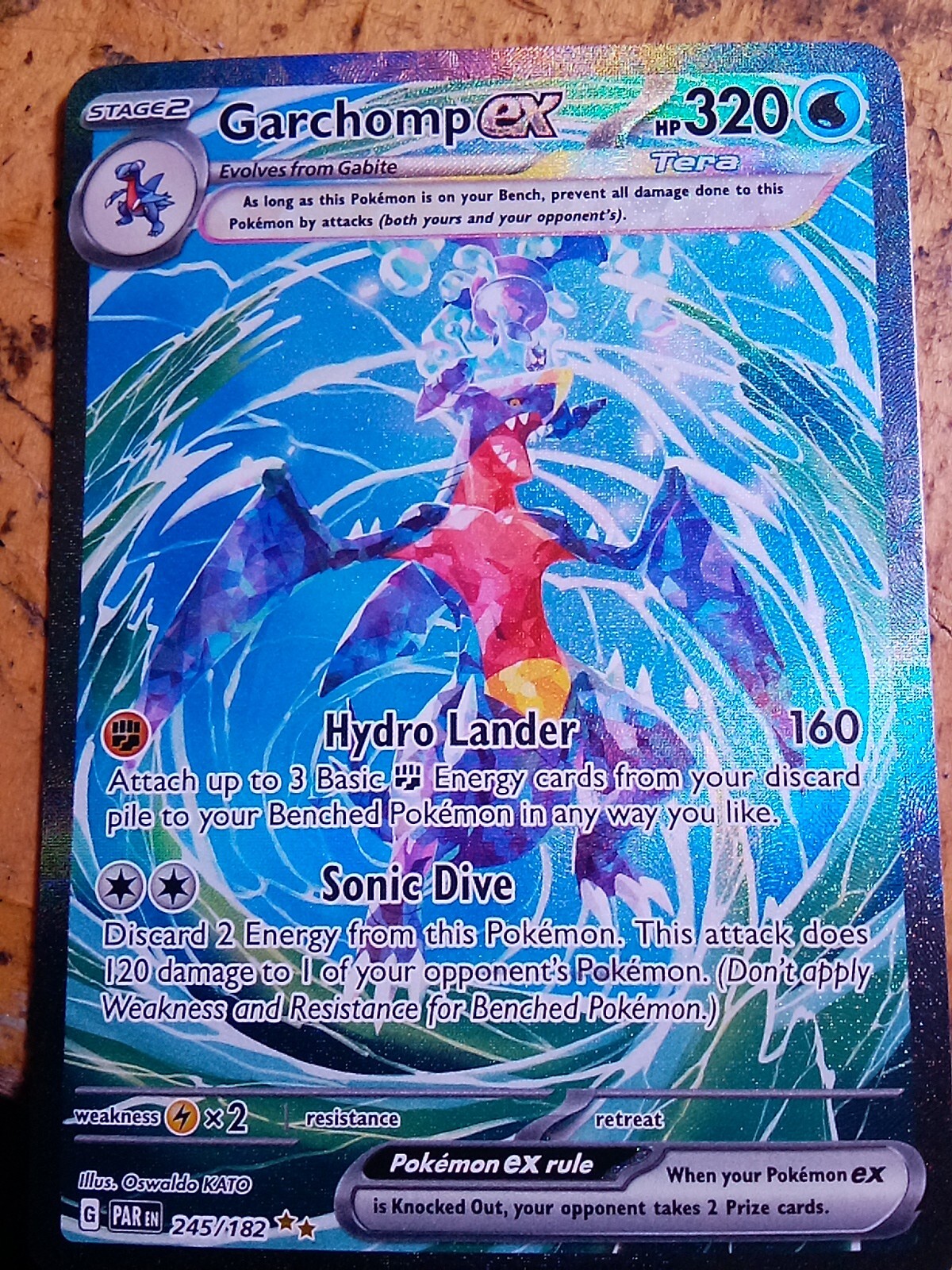 Pokémon TCG Garchomp ex Paradox Rift 245/182 Holo Special Illustration ...