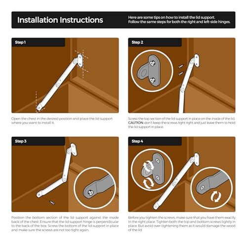 Heavy Duty Brass Plated Lid Stay | Lid Support Hinges for Drop Front ...